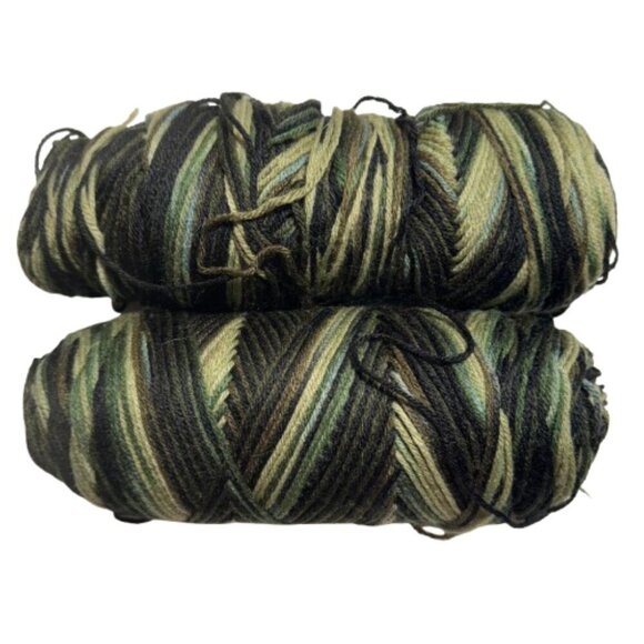 Hand Crafted | Office | Yarn Bundle Army Olive Green Variegated Acrylic ...